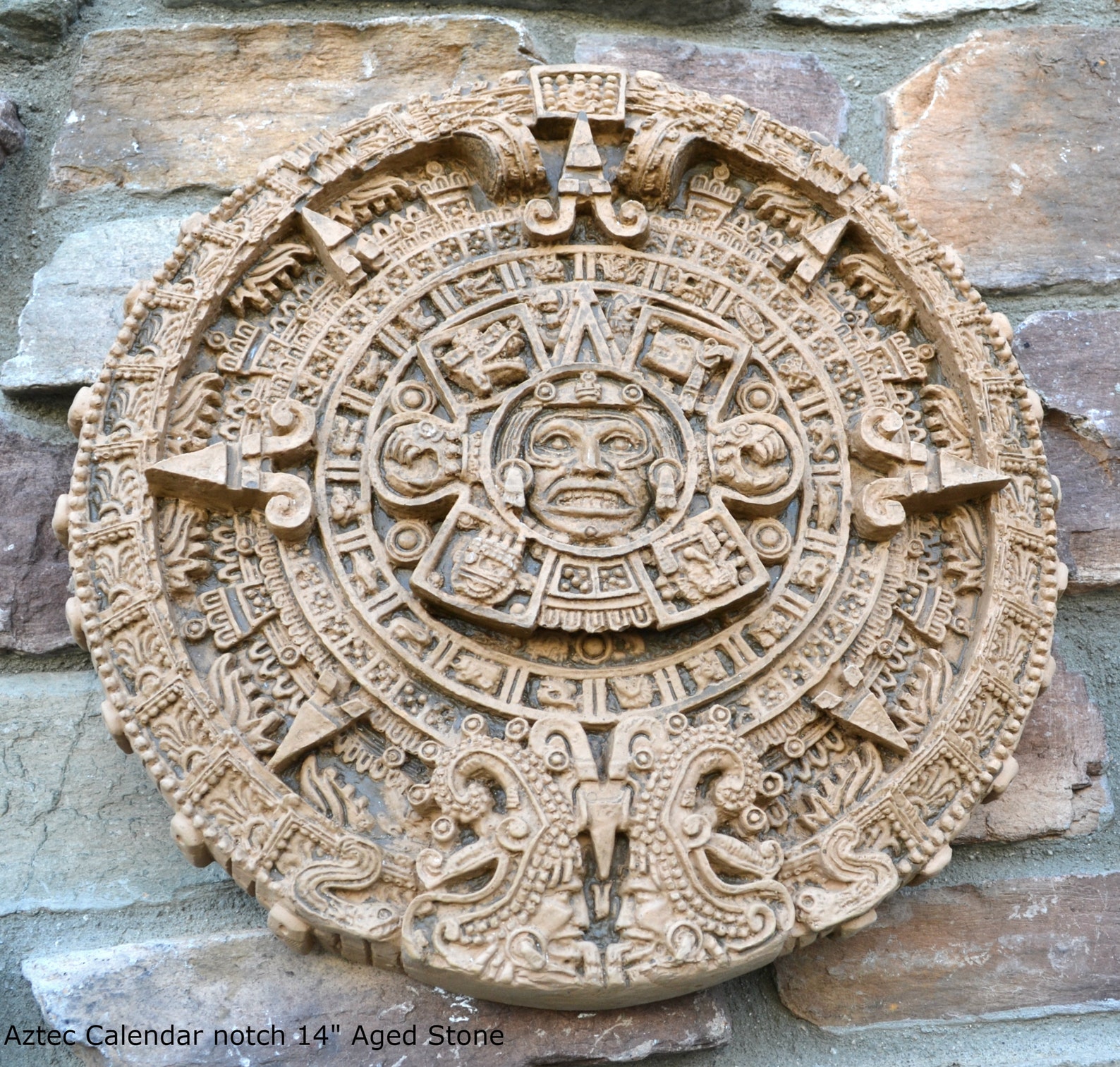 Aztec Mayan Calendar Noch Artifact Carved Sculpture Statue 14" Www.neo ...