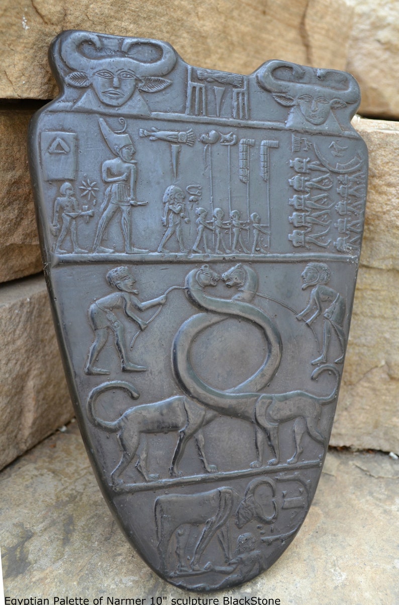 History Egyptian Palette of Narmer Sculptural Statue 2 Sided Www.neo ...