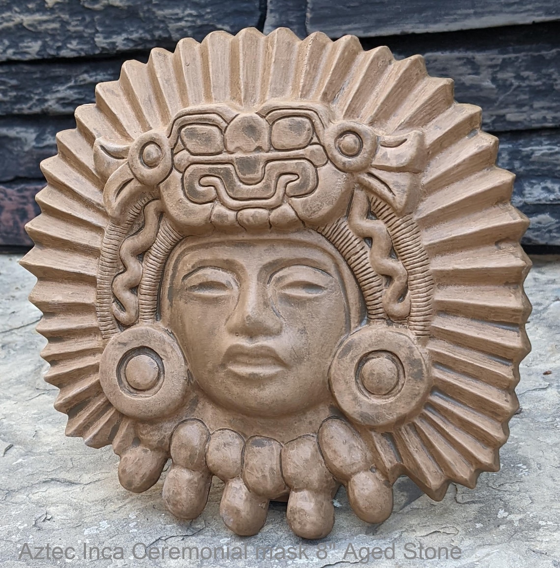 Aztec Inca Zapotec Idol Ceremonial Mask Sculpture Wall Plaque Art Www ...