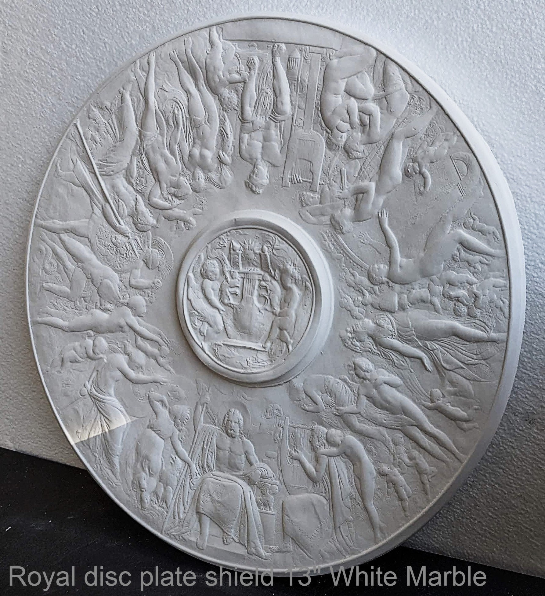 Roman Greek Royal Disc Parthenon Plate Shield Sculptural Wall Relief ...