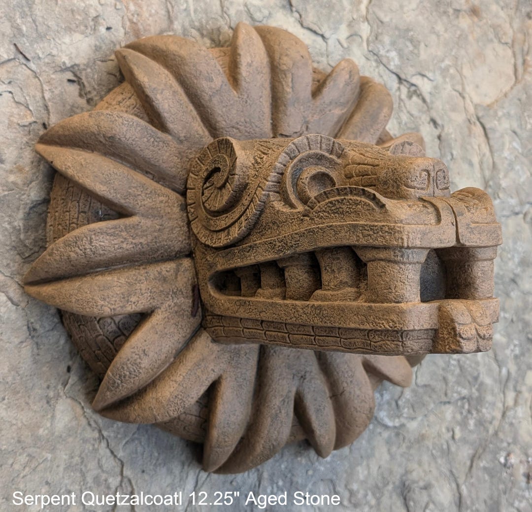 History Feathered Serpent Head of Quetzalcoaltl Aztec Maya Artifact ...
