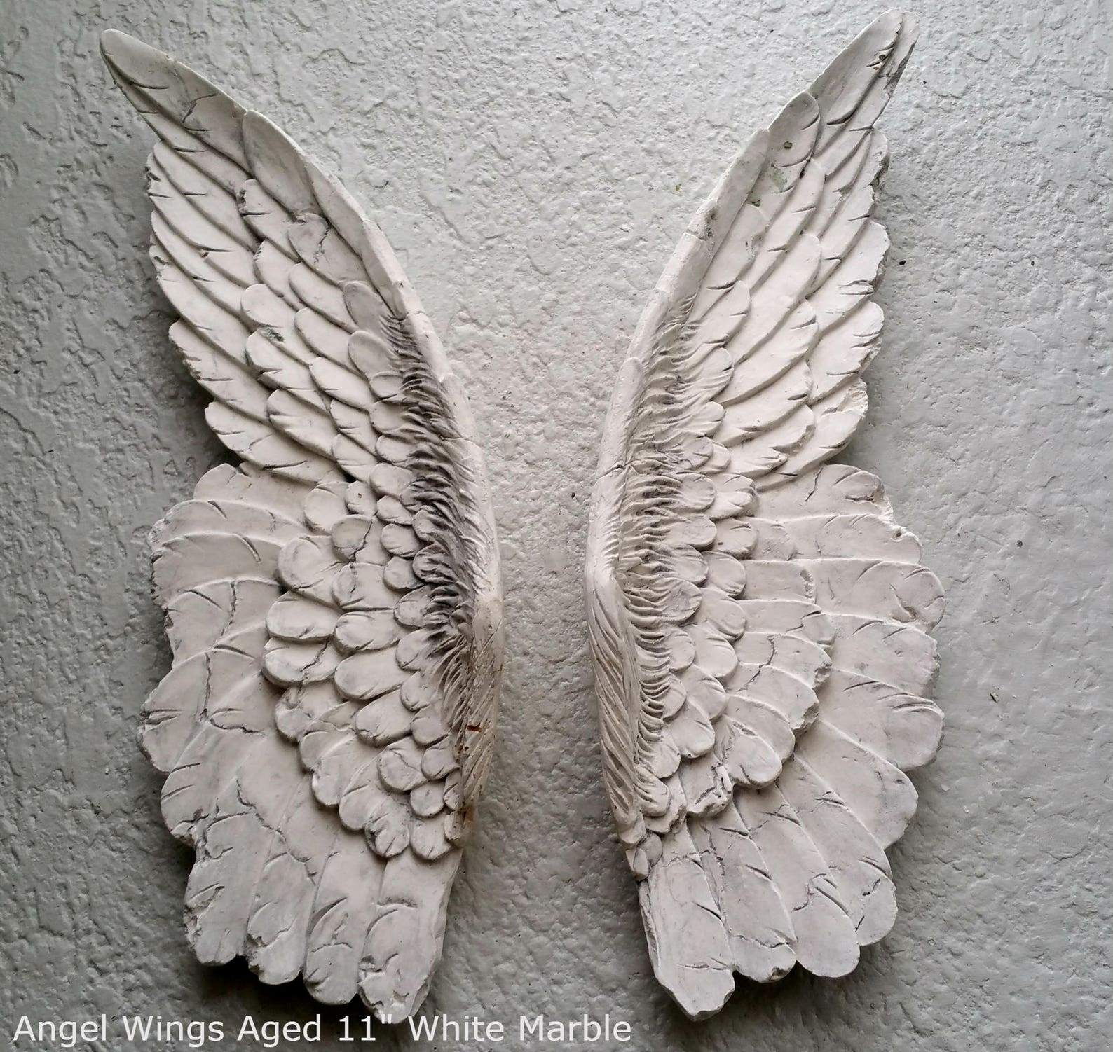 Angel Wings Aged Wall Sculpture Statue Plaque Www.neo-mfg.com 11" P6 - Etsy