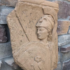 Roman Greek Athena With Shield Fragment Wall Sculpture Plaque Www.neo ...