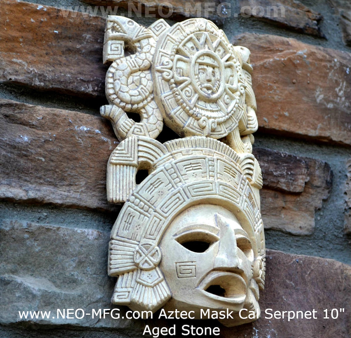 History Aztec Maya Artifact Mask Sun Stone & Serpents - Etsy