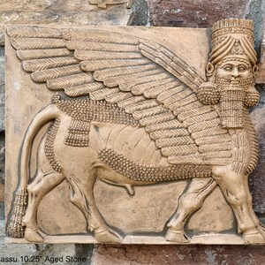 Historical Assyrian Lamassu Winged Bull Wall Sculpture Www.neo-mfg.com ...