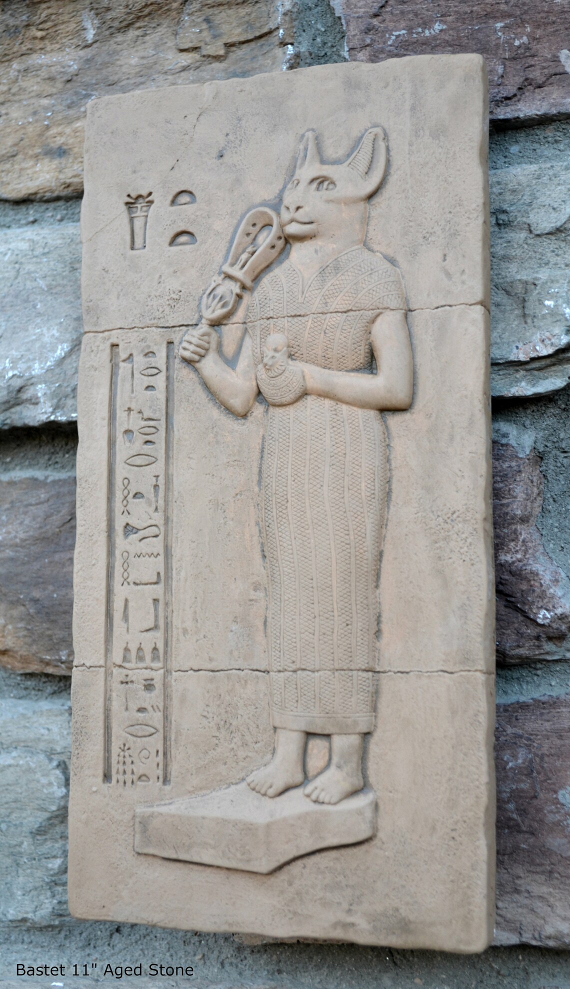History Egyptian Bastet Sculptural Wall Relief Www.neo-mfg.com 11" E6 ...