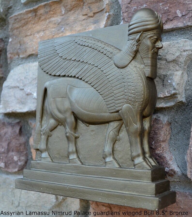 Historical Assyrian Lamassu Nimrud Palace Guardians Winged Bull ...
