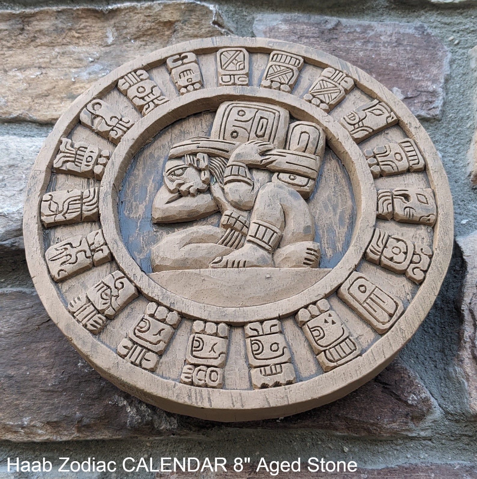 MAYAN AZTEC Haab Zodiac CALENDAR Sculptural Wall Relief Plaque 8" Www ...