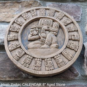 MAYAN AZTEC Haab Zodiac CALENDAR Sculptural Wall Relief Plaque 8 Www ...