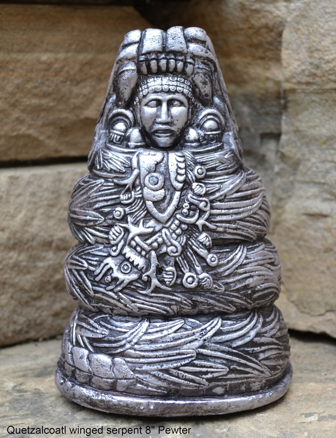 Aztec Mayan Quetzalcoatl Winged Serpent Statue Sculpture Artifact ...