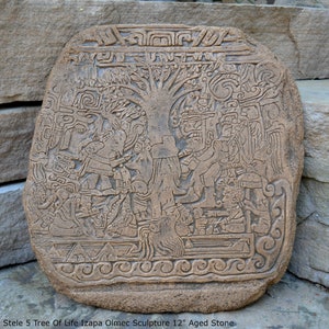 Aztec Mayan Stele 5 Tree of Life Izapa Olmec Sculpture Wall - Etsy