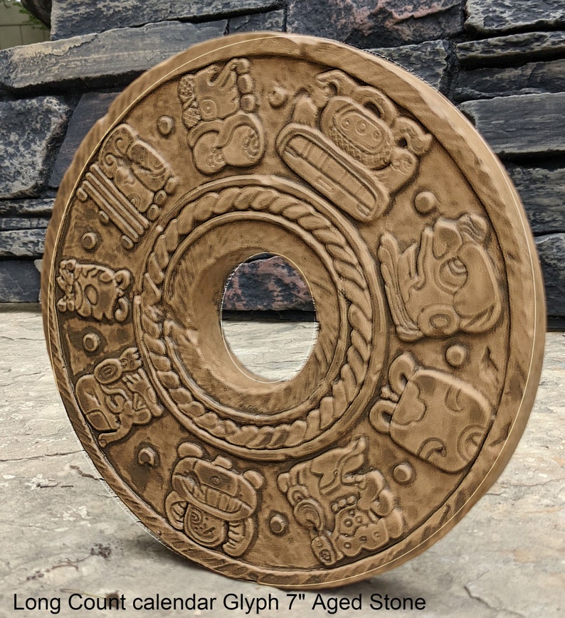 History Aztec Maya Long Count Calendar Glyph Artifact Carved - Etsy