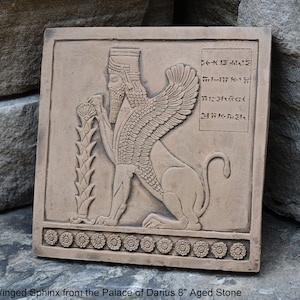 Assyrian Persian Winged Sphinx From the Palace of Darius Sculpture ...