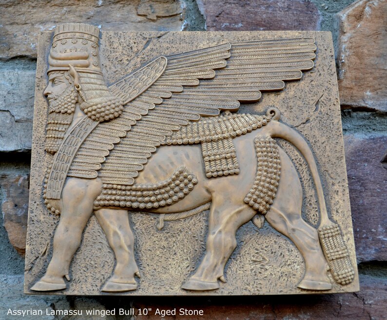 Historical Assyrian Lamassu Winged Bull Wall Sculpture Www.neo-mfg.com ...