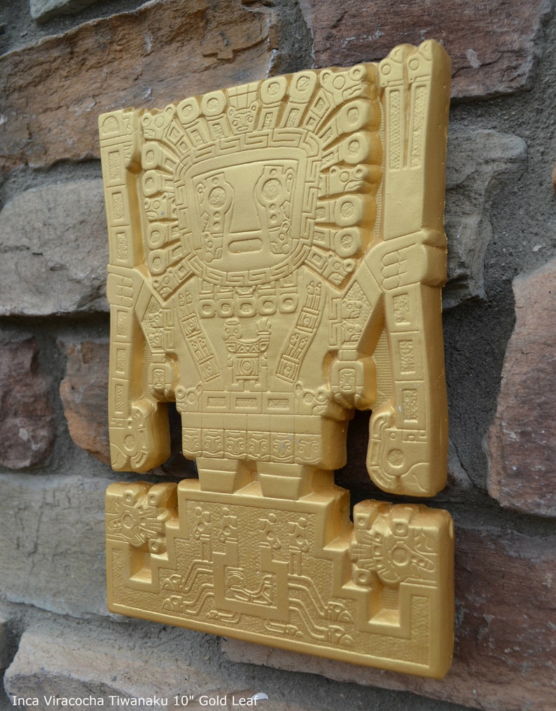 Inca Viracocha Tiwanaku Gateway Sun Sculptural Wall Relief Plaque 10 ...