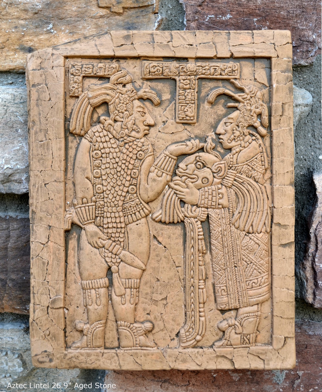 Aztec Mayan Lintel 16 Yaxchilan Plaque Artifact Sculpture 9" Www.neo ...