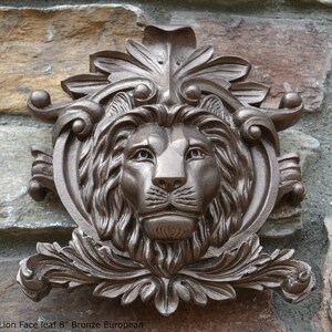 Animal Lion Face Leaf Plaque Fragment Relief Www.neo-mfg.com 8" Home ...