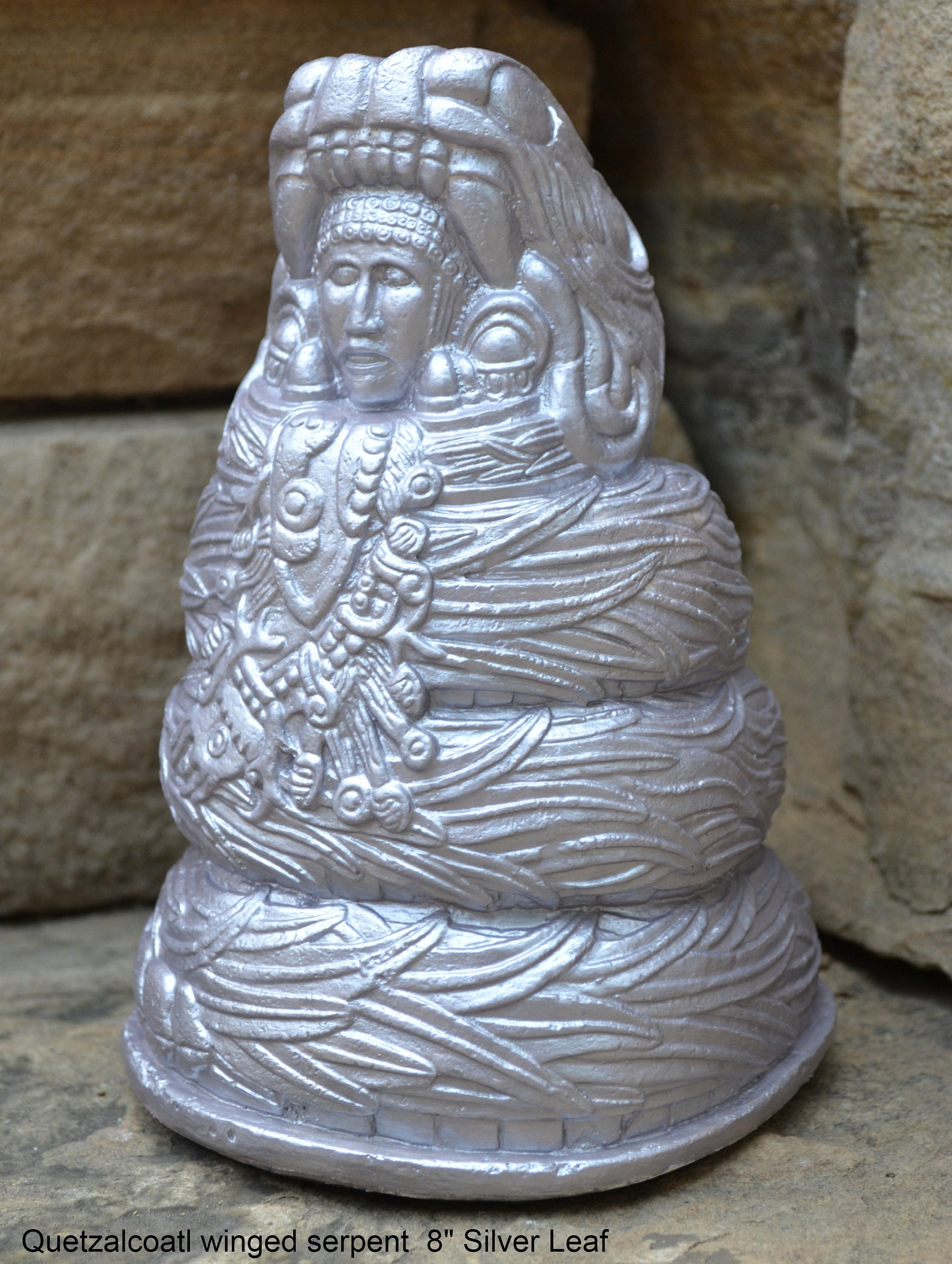 Aztec Mayan Quetzalcoatl Winged Serpent Statue Sculpture Artifact ...