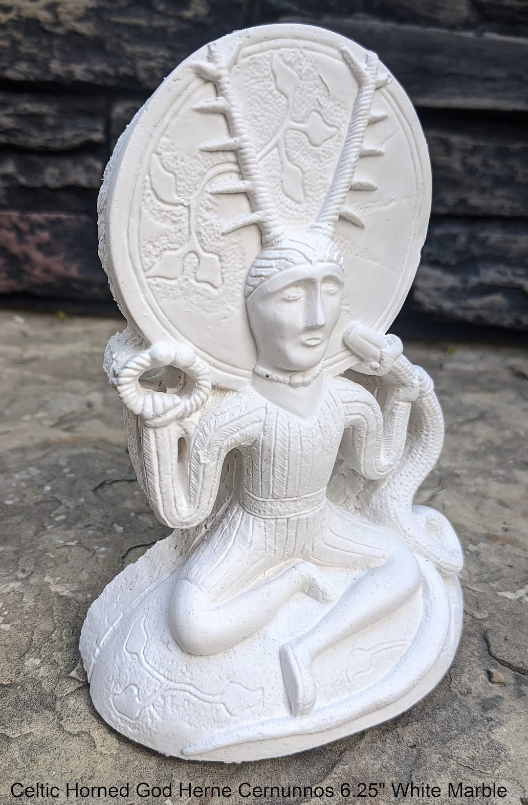 Wiccan Celtic Horned God Herne Cernunnos Wall Plaque Sculpture Pagan 6. ...