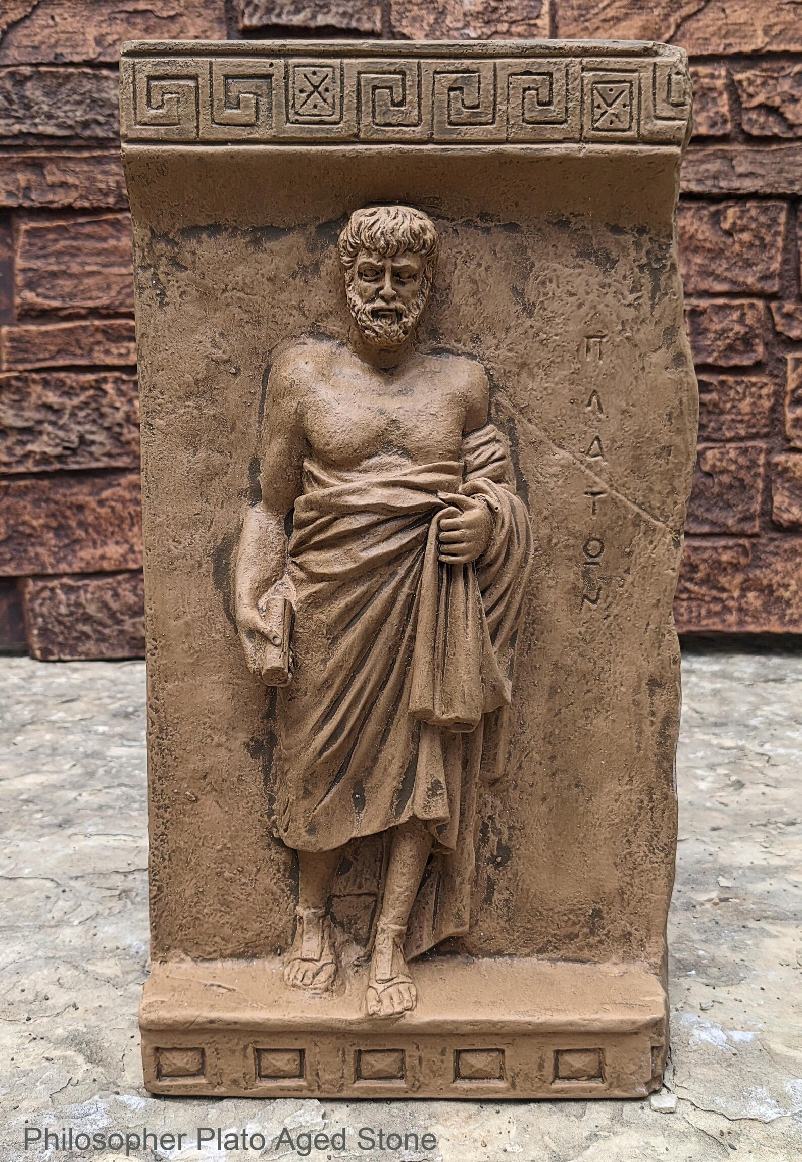 Roman Greek Philosopher Plato Frieze Fragment Sculpture Reproduction ...