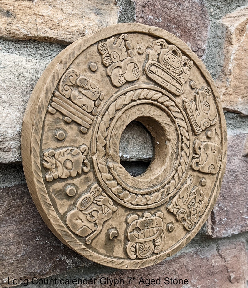 History Aztec Maya Long Count Calendar Glyph Artifact Carved - Etsy