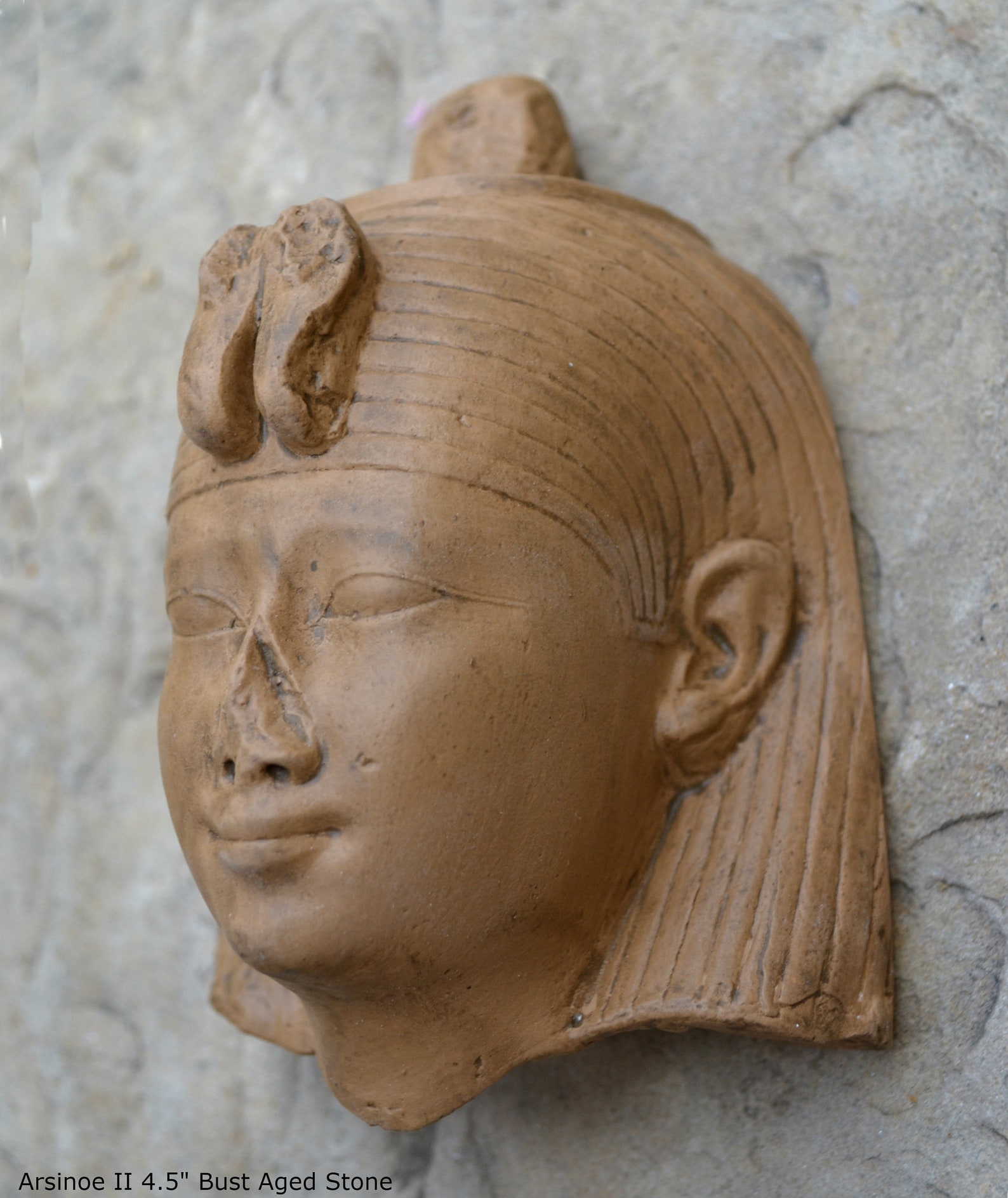 Egyptian Arsinoe II Ancient Bust Wall Sculpture Reproduction Art 4.5 ...