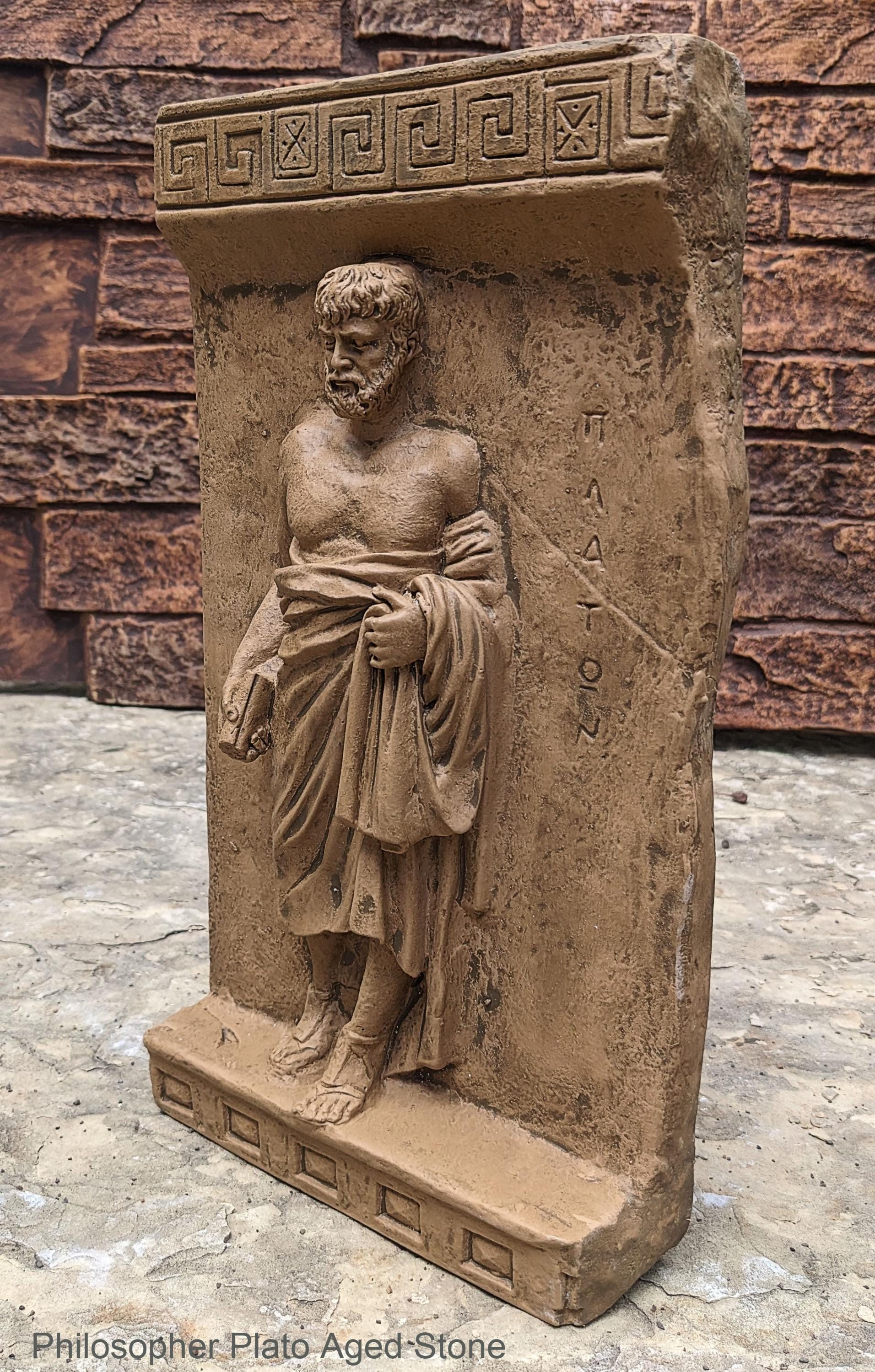 Roman Greek Philosopher Plato Frieze Fragment Sculpture Reproduction ...