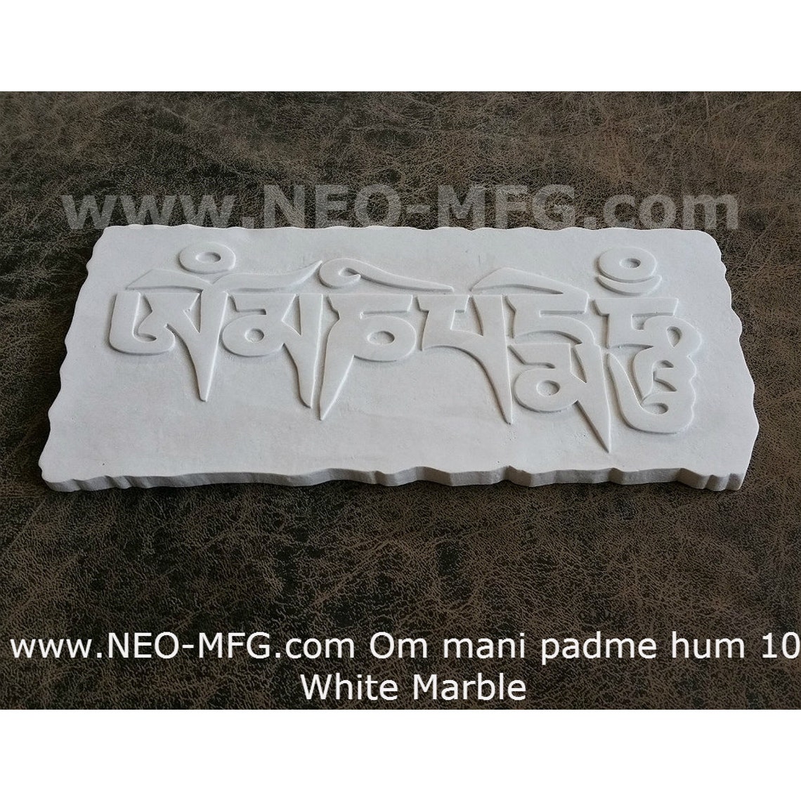 Asia Om Aum Mani Padme Hum Tibetan Script Artifact Carved Sculpture 10 ...