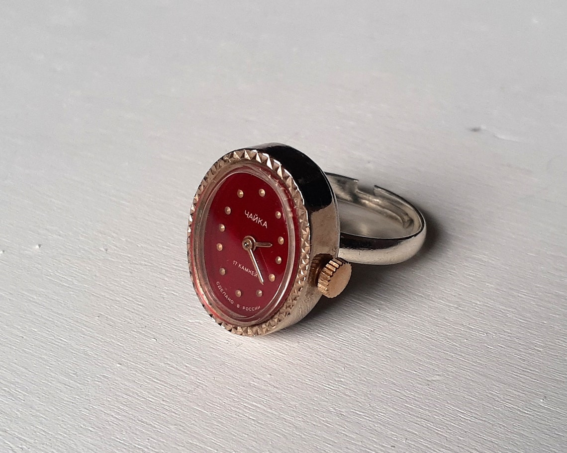 Ring watch Chaika Soviet watch Ring watch finger | Etsy