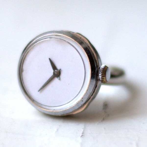 Silver Ring Watch - Etsy