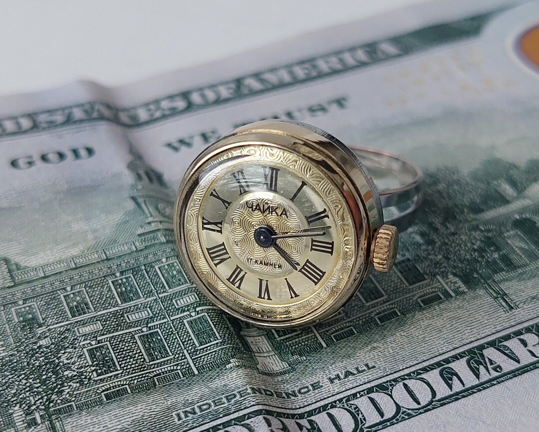 Vintage Ring Watch ,gold Ring Watch ,soviet Watch , Gold Watch ...