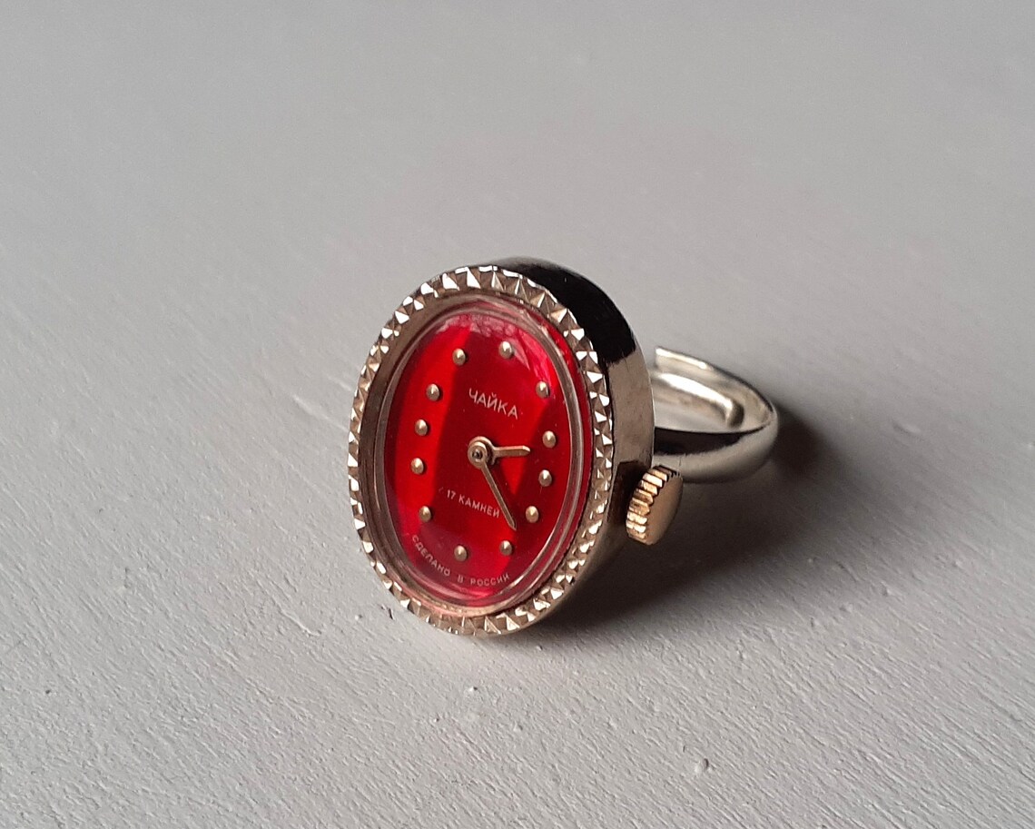 Ring watch Chaika Soviet watch Ring watch finger | Etsy