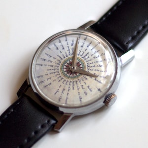 Vintage Watch Soviet Watch - Wind Rose on Watch Face - Personalized ...