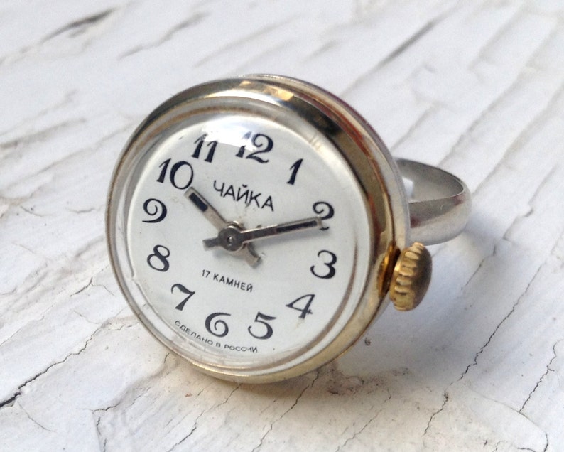 Ring Watch "chaika" Soviet Gilded Watch Ring Watch Finger Ring ...