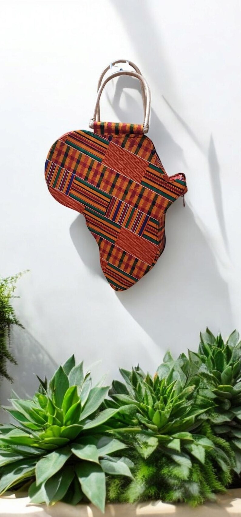 African Shaped Bag With Wooden Handles Large - Etsy