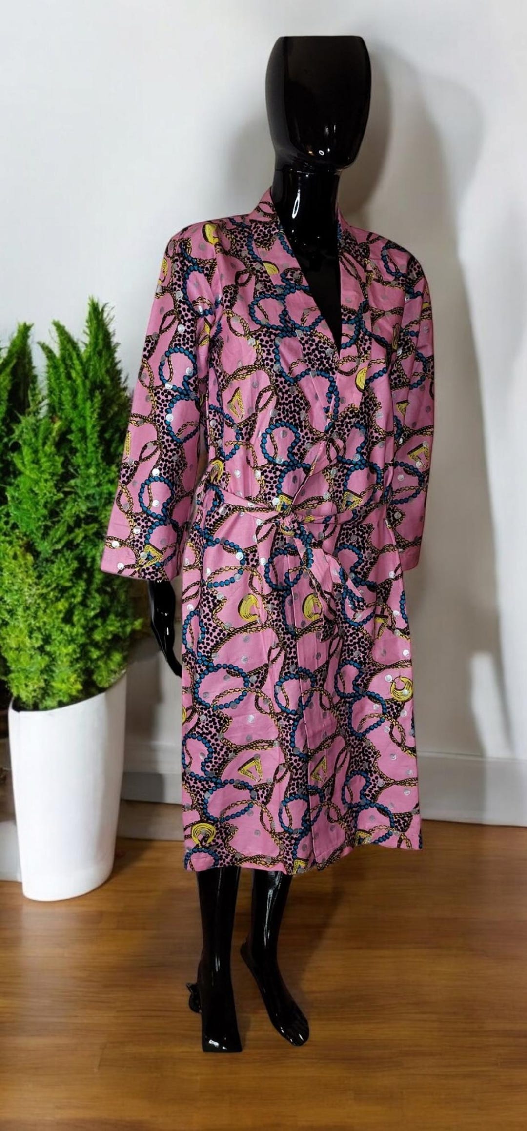 African Print Robe - Etsy