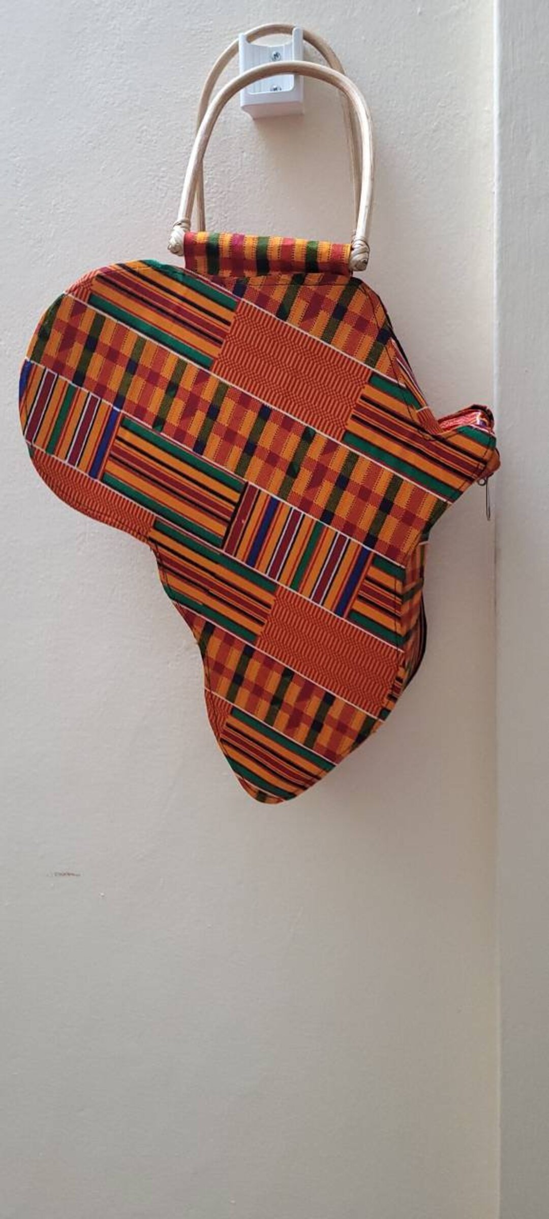 African Shaped Bag With Wooden Handles Large - Etsy