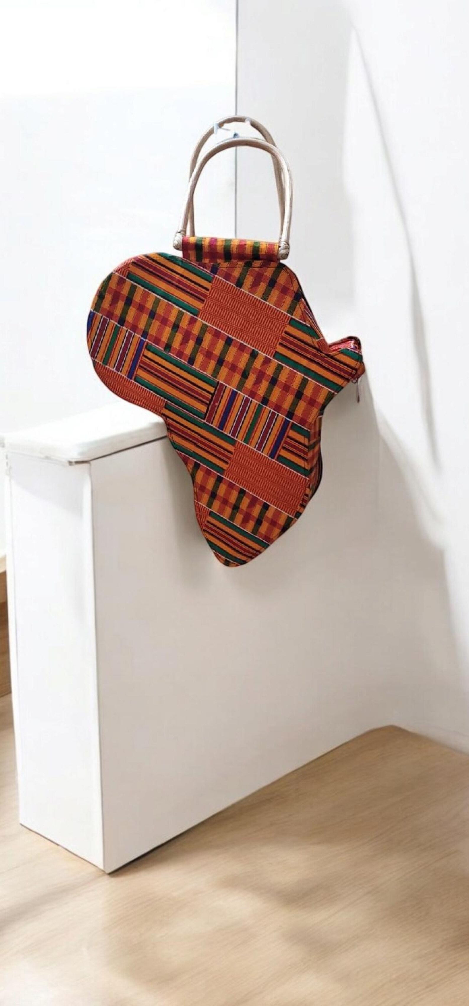 African Shaped Bag With Wooden Handles Large - Etsy