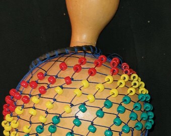 Large Shekere Beaded Rattle 1 //jabara, Axatse, Netted Cowrie Shell ...