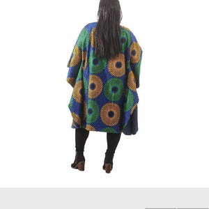 African and Denim Print Poncho - Etsy