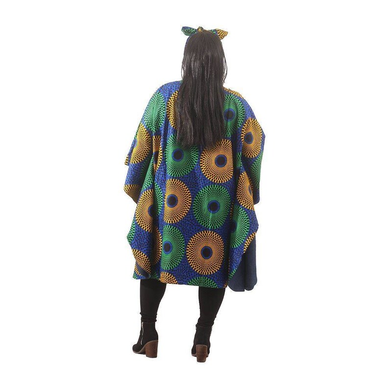 African and Denim Print Poncho - Etsy