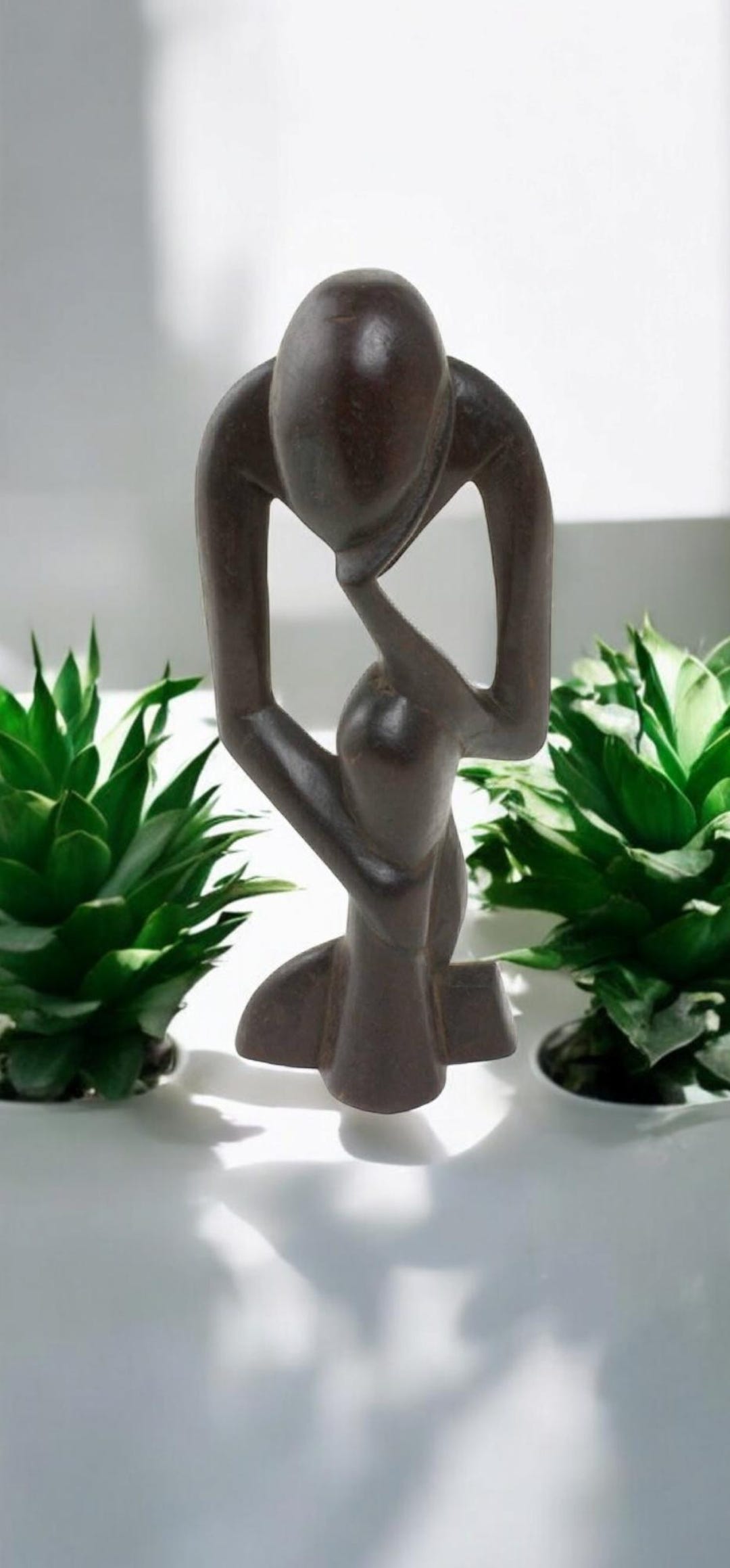African Carved Thinking Man - Etsy