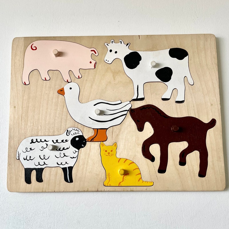 Wood Animal Puzzle - Etsy