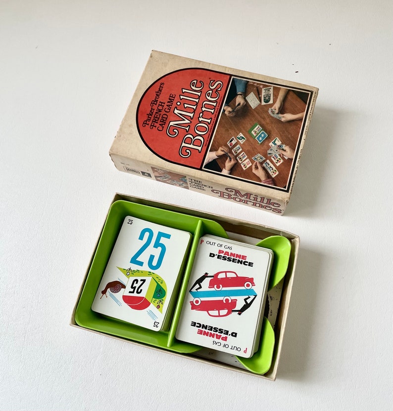 Vintage 1971 Mille Bornes French Card Game - Etsy