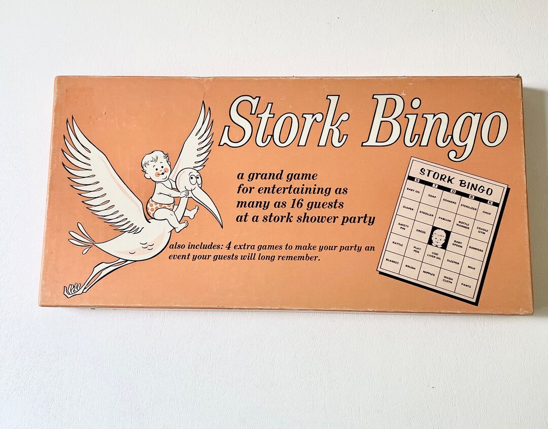 Vintage 1953 Stork Bingo Baby Shower Game - Etsy