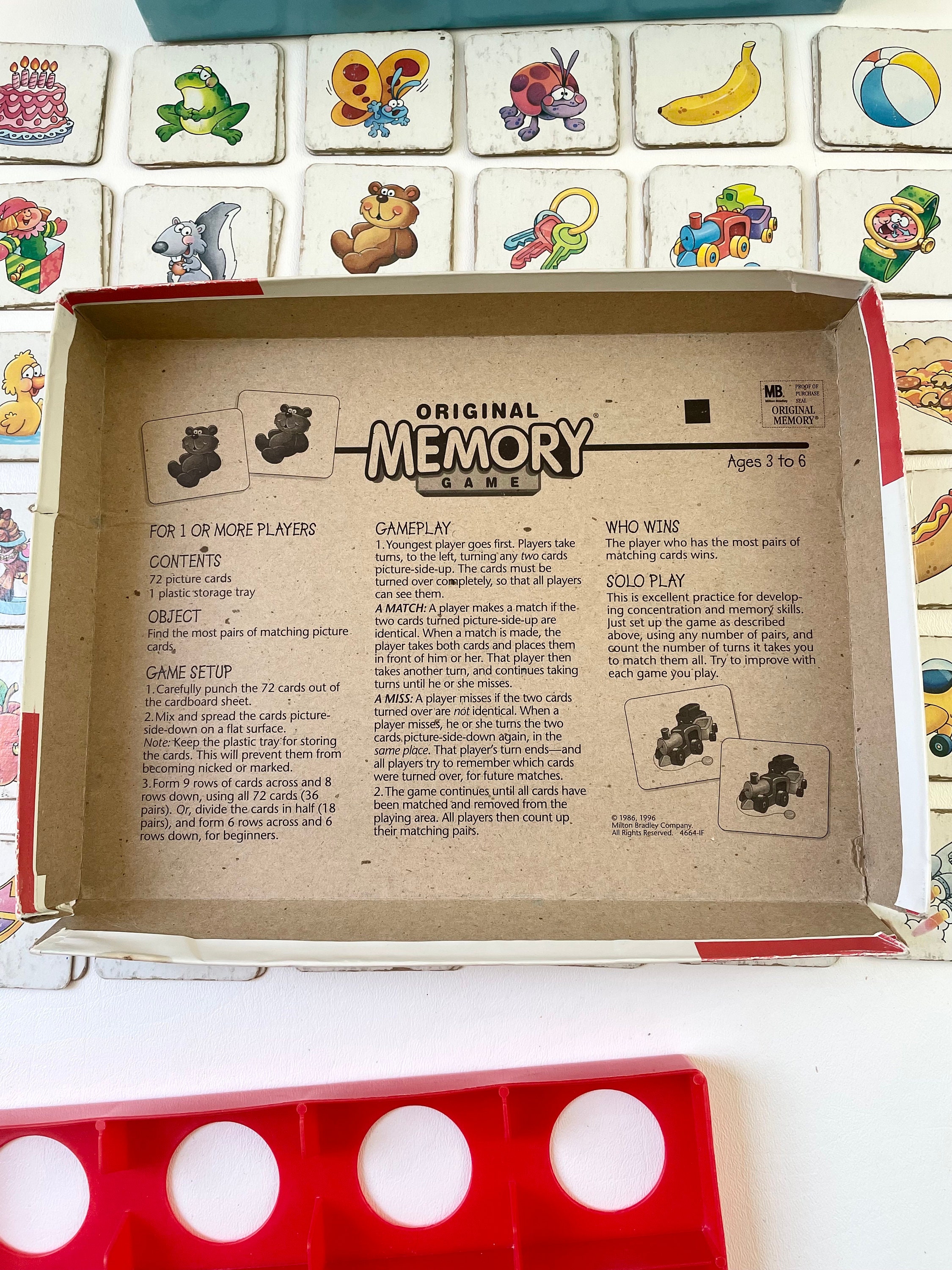 Milton Bradley Original Memory Game Cards