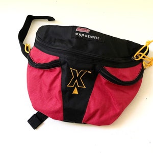 Vintage Coleman Large Red and Black Nylon Fanny Pack - Etsy