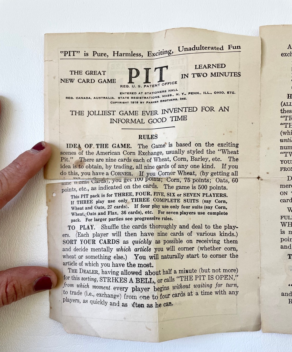 Vintage 1904 Pit Card Game - Etsy