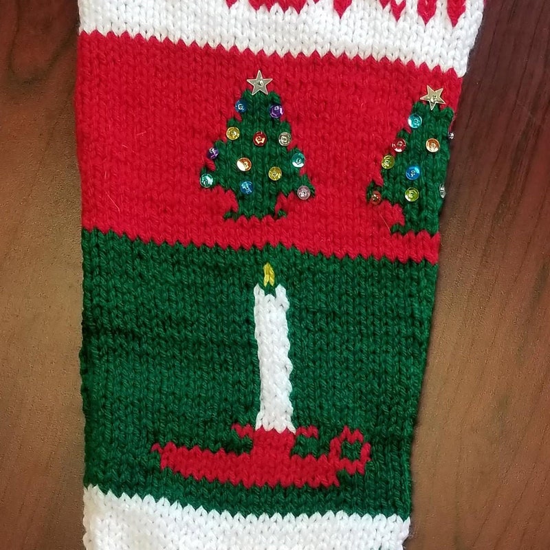 Hand Knit Christmas Stocking - Etsy