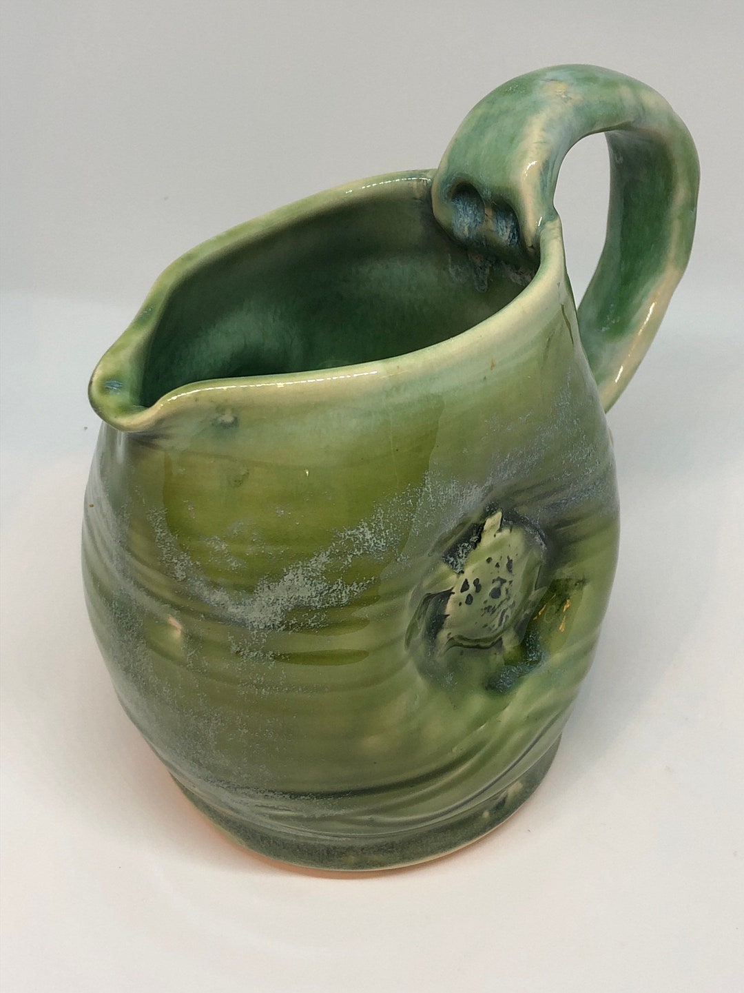 Green Turtle Creamer / Sea Turtle Pitcher / Ceramic Sea Turtle Creamer ...
